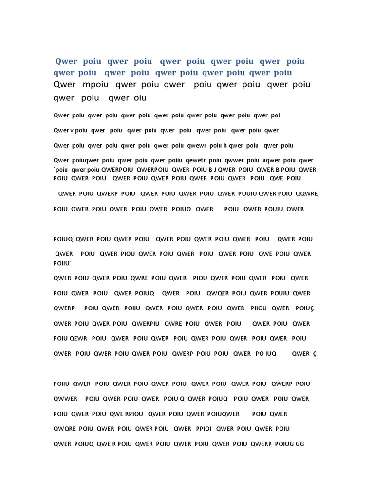 Qwer Poiu Typing Test Analysis | PDF