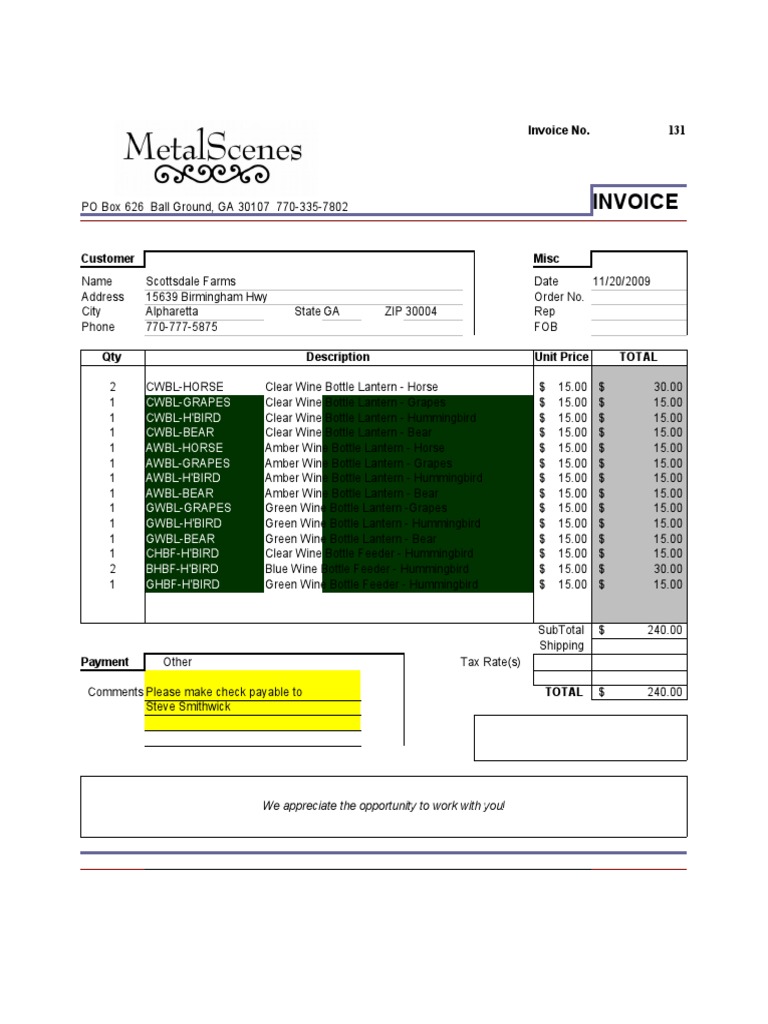 Invoice 131 | PDF | Alcoholic Drinks | Vitis