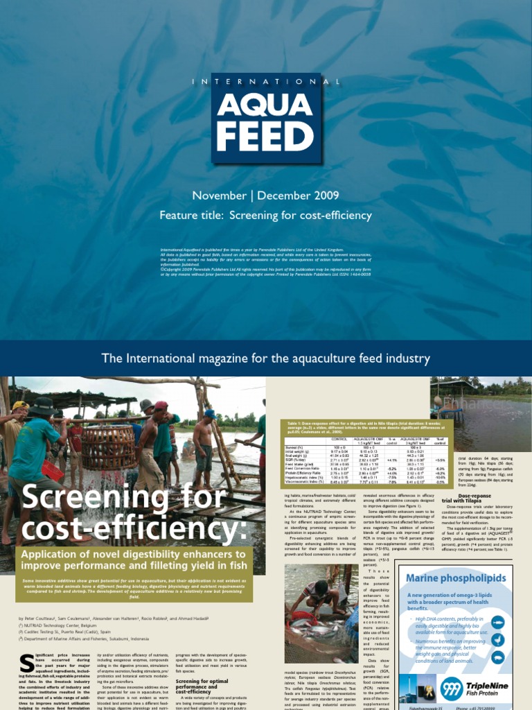 Screening For Cost-Efficiency | PDF | Aquaculture | Animal Feed