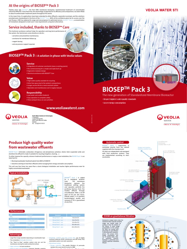 Veolia Water 2573, Biosep - Pack3 - EN Membrane Bioreactor | PDF ...