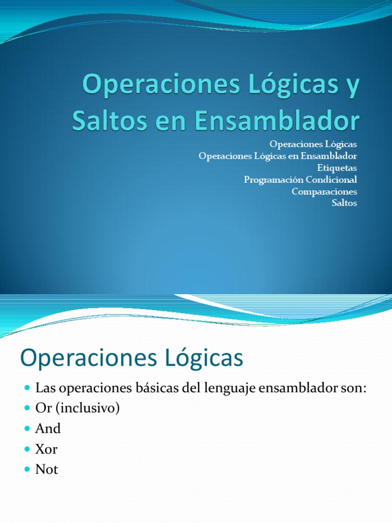 Operaciones Lógicas | Descargar gratis PDF | Lenguaje ensamblador ...