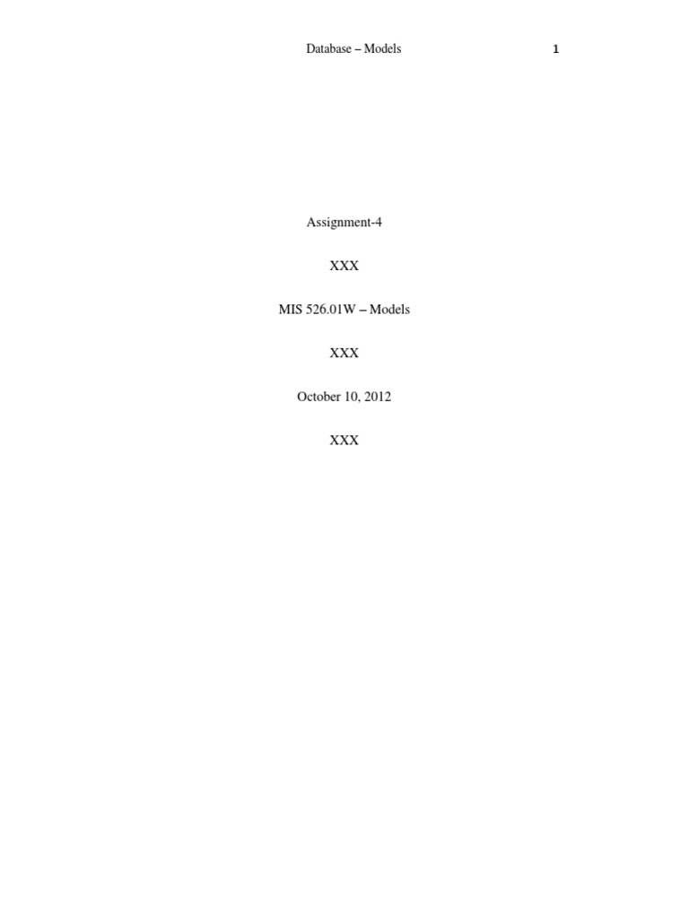 Assignment-4 Database Design - Models | PDF | Databases | Information Management