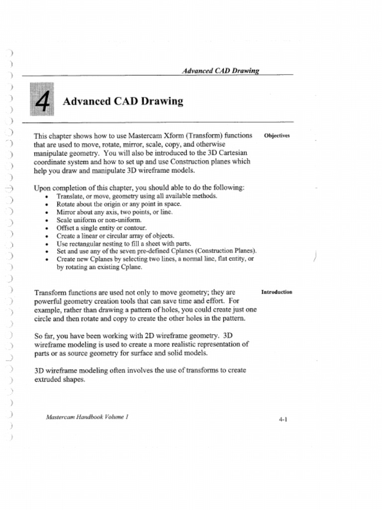 Mastercam Handbook Volume 1, Chapter 4, Advanced CAD Drawing | PDF ...