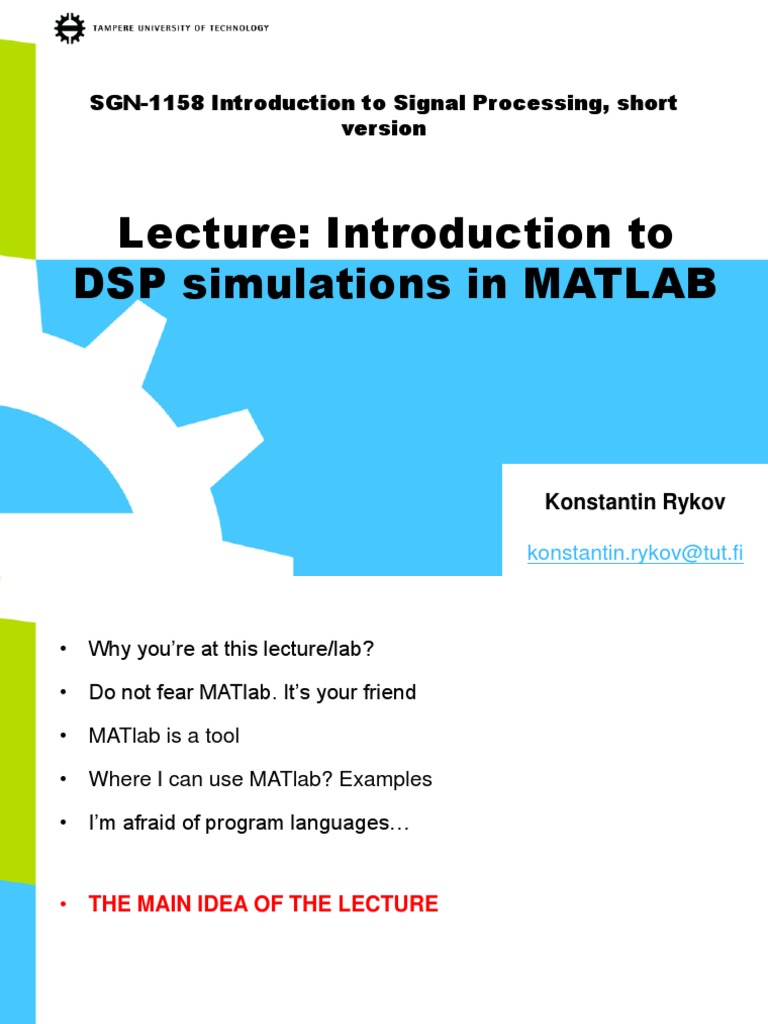 MATLAB Basics for DSP Simulations | PDF | Matlab | Matrix (Mathematics)
