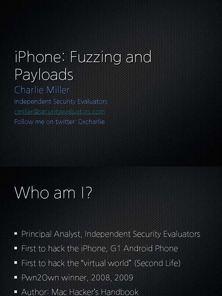 Iphone Fuzzing and Payloads | PDF | String (Computer Science) | Pointer (Computer Programming)
