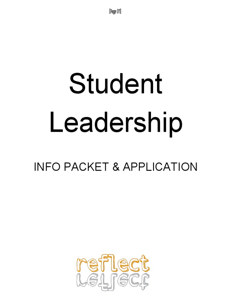Student Leadership Info Packet Application | PDF | Leadership | Jesus