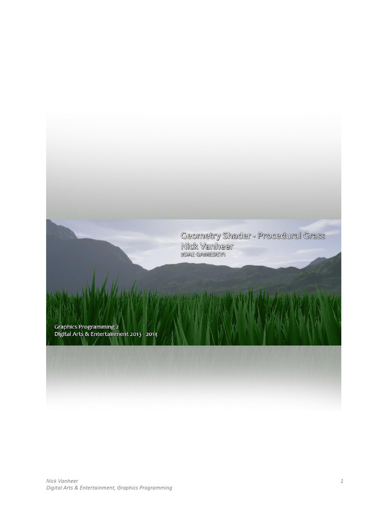 Nick Vanheer Grass Geometry Shader Pdf Shader Computer Graphics 