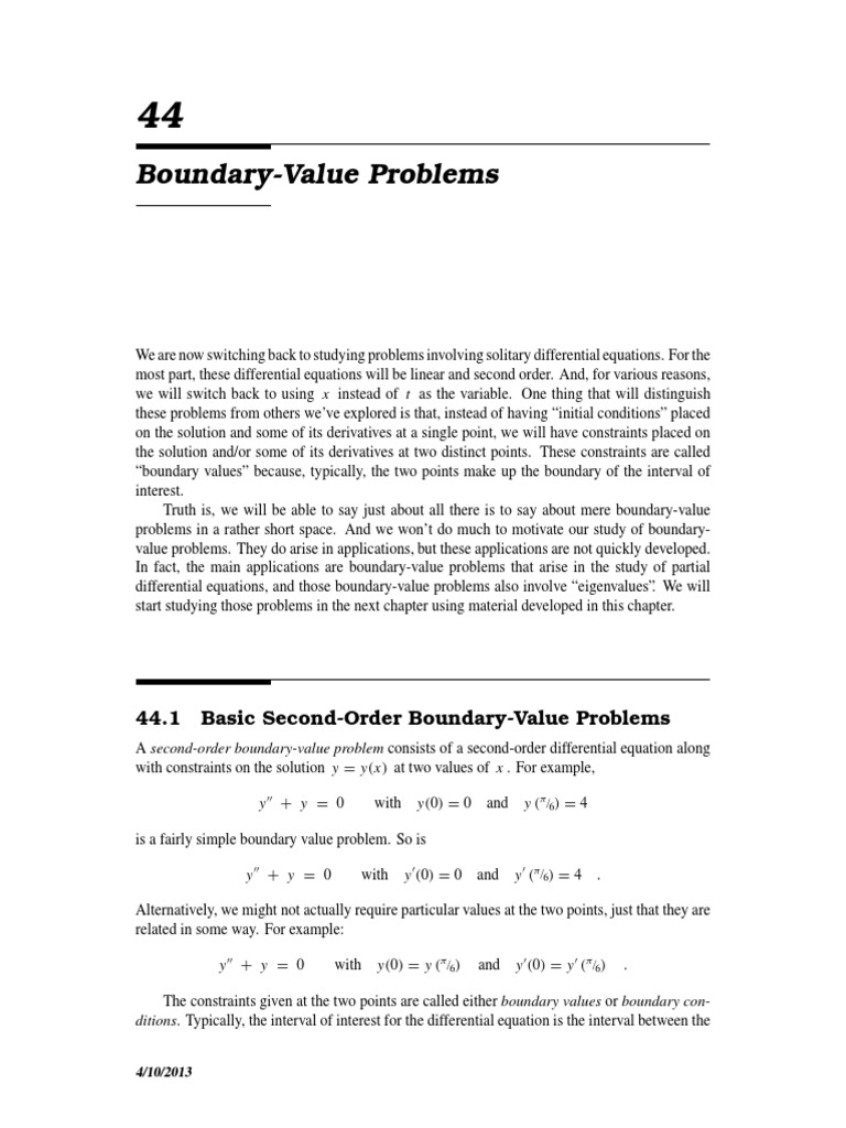 44 1 Basic Second Order Boundary Value Problems Pdf Boundary Value Problem Differential