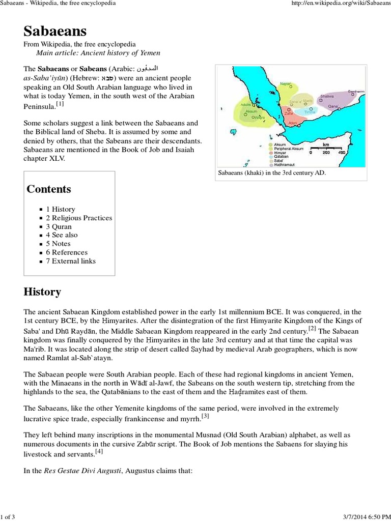 Sabaeans - Wikipedia, The Free Encyclopedia | PDF | Middle East ...