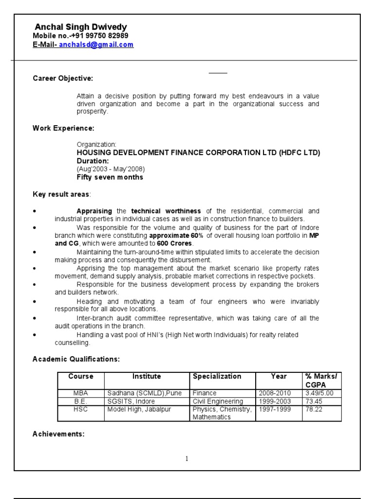 Anchal Singh CV | PDF | Business Anchal Singh CV | PDF | Business