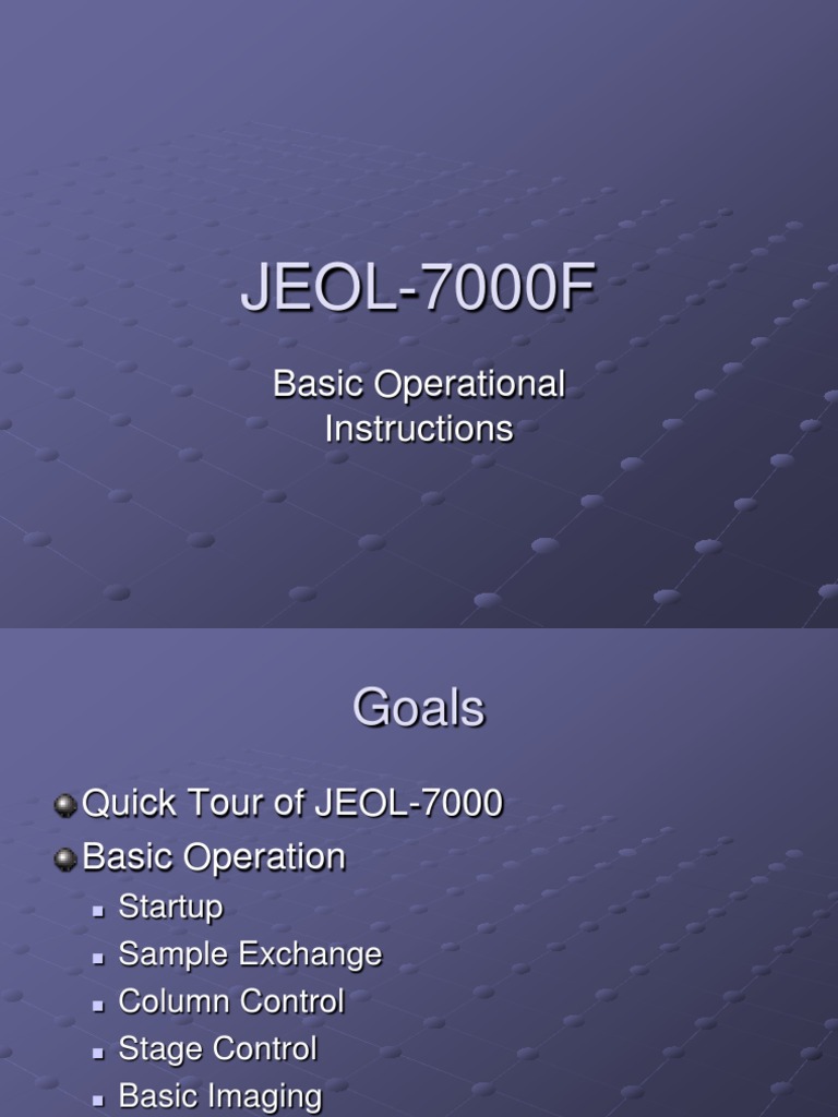 JEOL 7000F Basic Operation | PDF | Computer Keyboard | Scanning ...