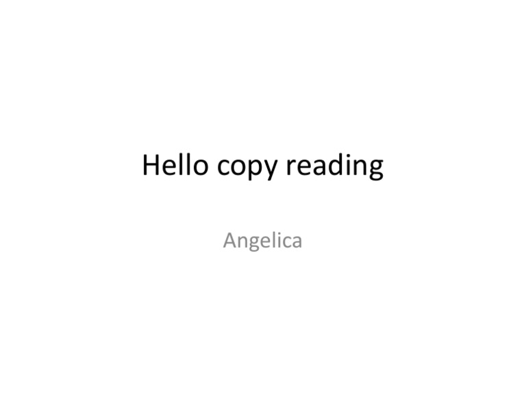 Copy Reading Techniques by Angelica | PDF