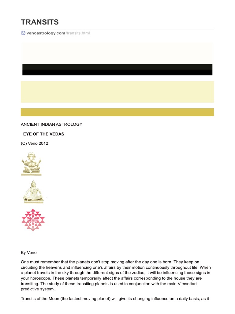 An In Depth Guide To Understanding Planetary Transits In Vedic