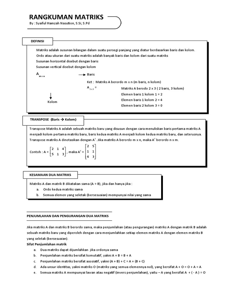 Materi Matriks | PDF