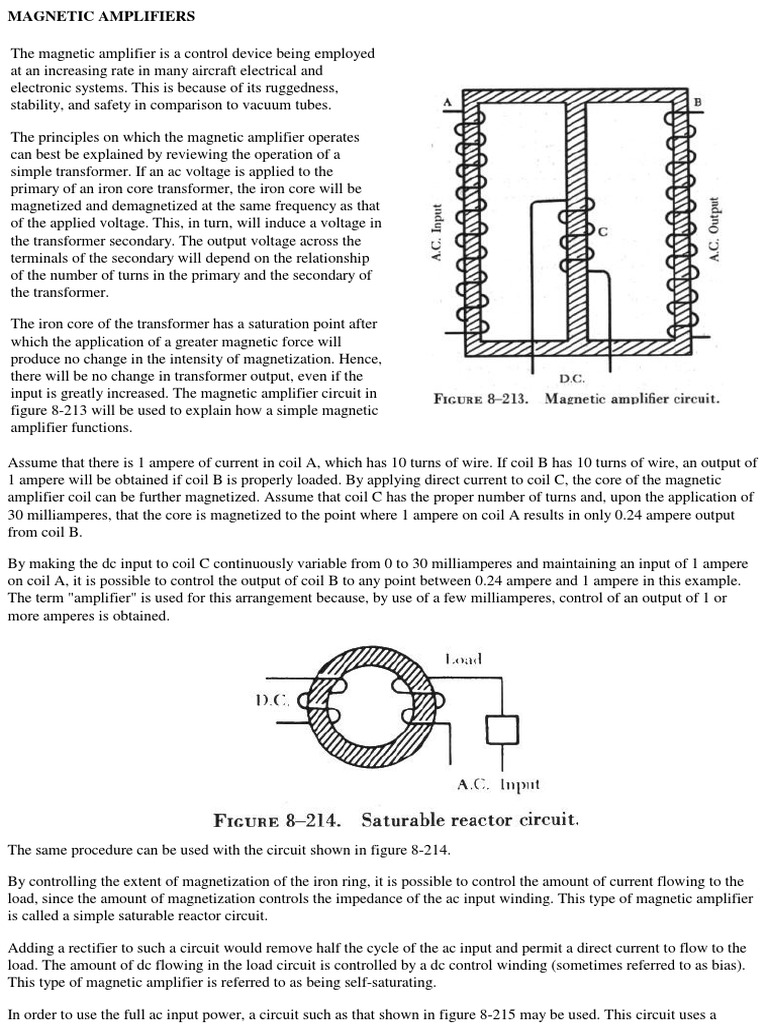 Magnetic Amplifiers | PDF | Inductor | Amplifier