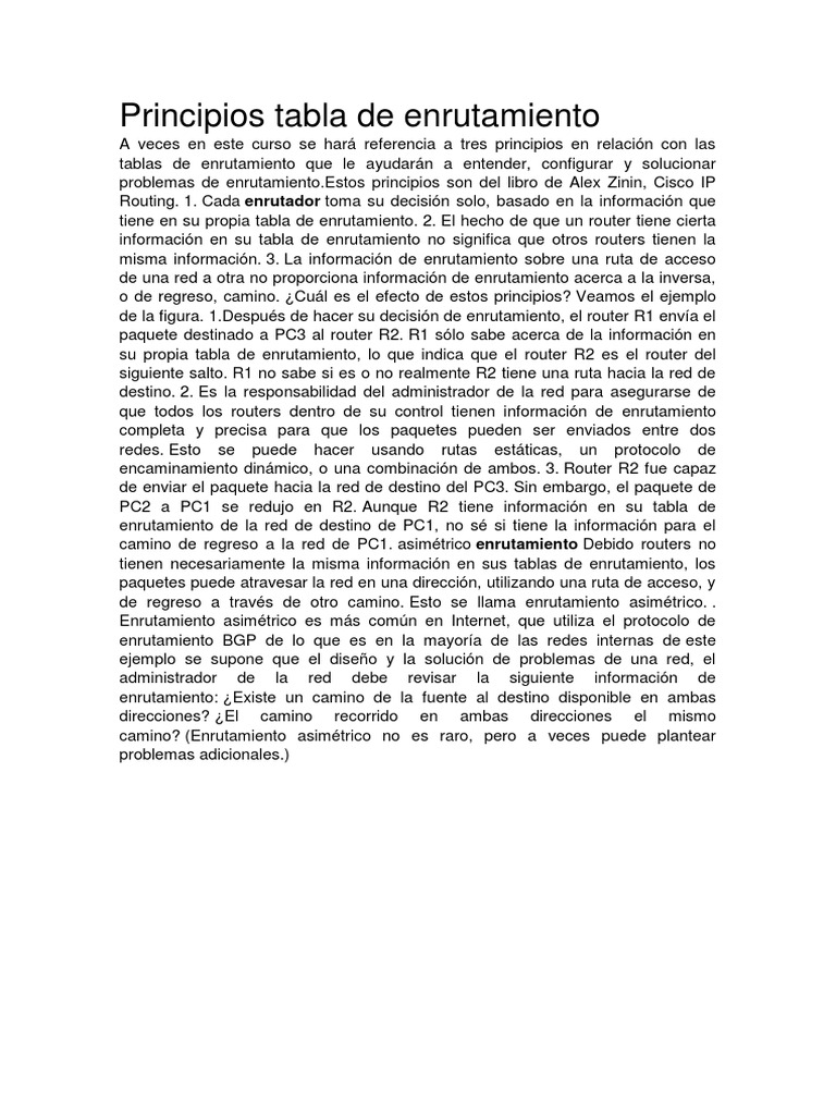 Principios Tabla de Enrutamiento | Descargar gratis PDF | Enrutador (Computación) | Protocolos ...