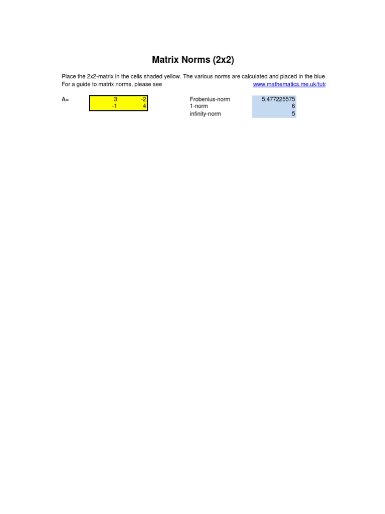 Matrix Norms Calculation Guide | PDF | Teaching Methods & Materials