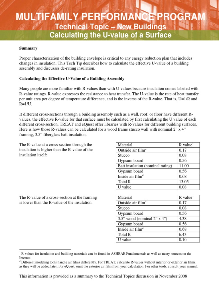 U Value Calculations 11 | PDF | Framing (Construction) | Building ...