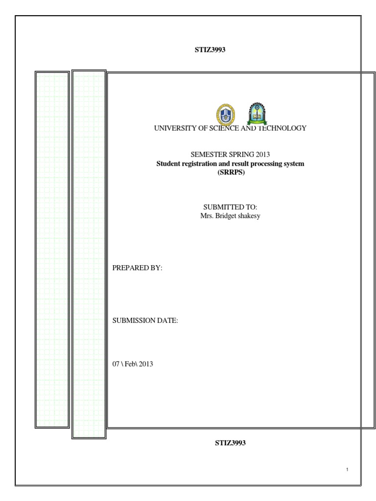 Student Registration and Result Processing System (SRRPS) Project ...
