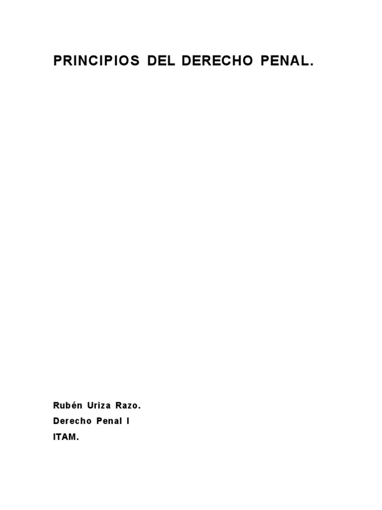 Principios Del Derecho Penal Pdf Castigos Derecho Penal