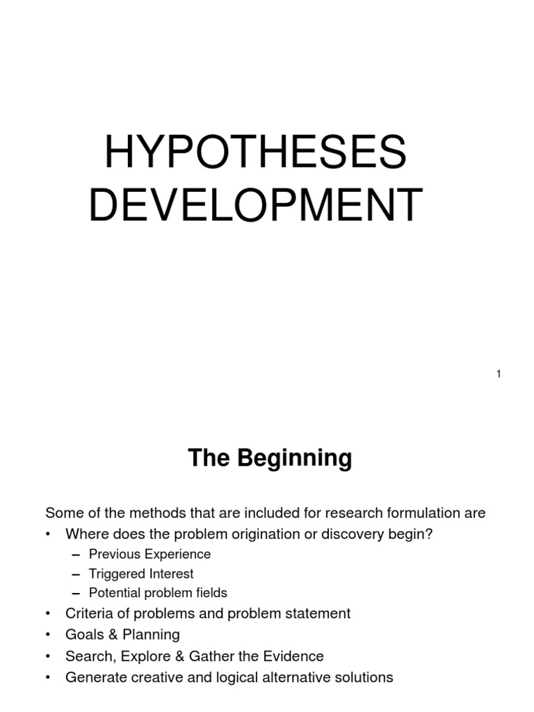 Hypothesis Development | PDF | Hypothesis | Null Hypothesis