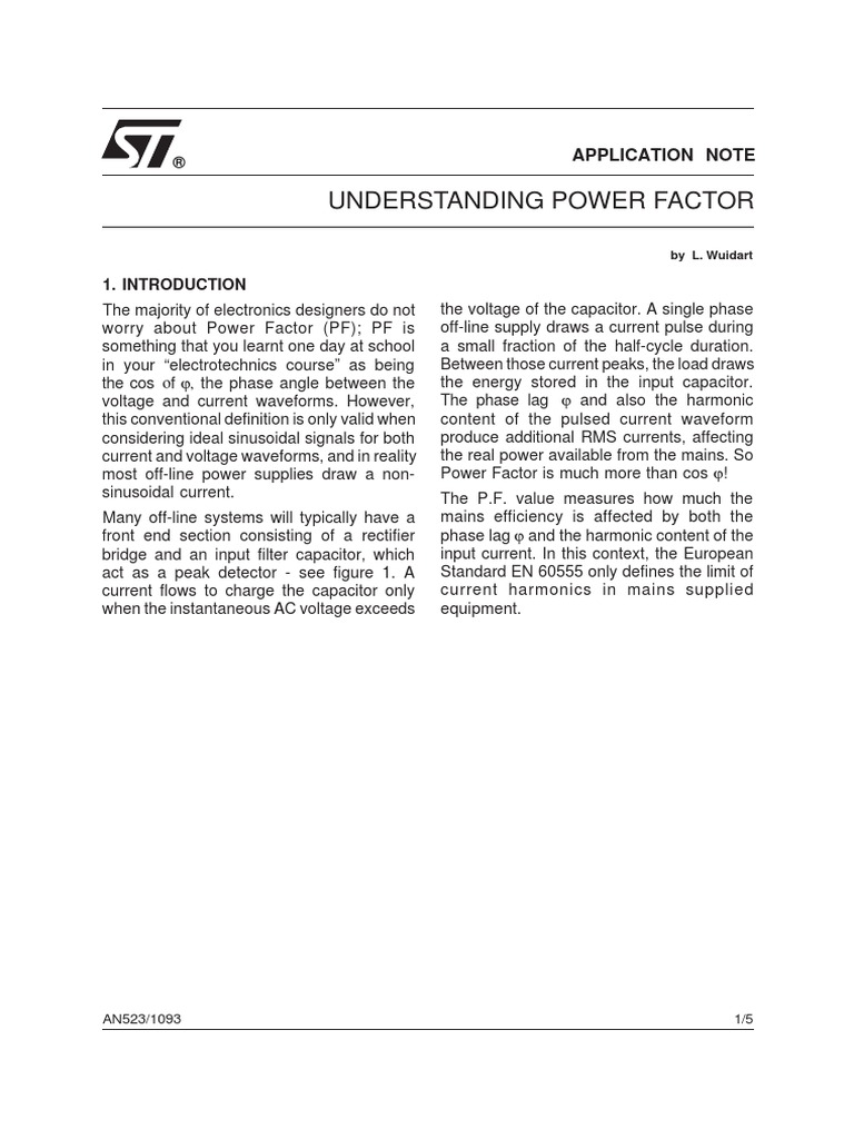 Understanding Power Factor: Application Note | PDF | Ac Power | Root Mean Square