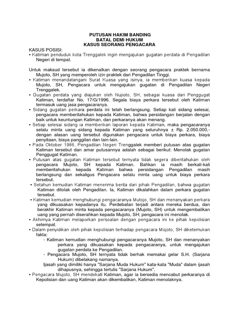 Contoh Surat Putusan Hakim | PDF