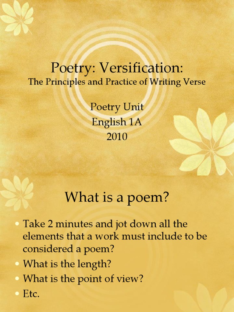 Versification | Metre (Poetry) | Poetry | Free 30-day Trial | Scribd