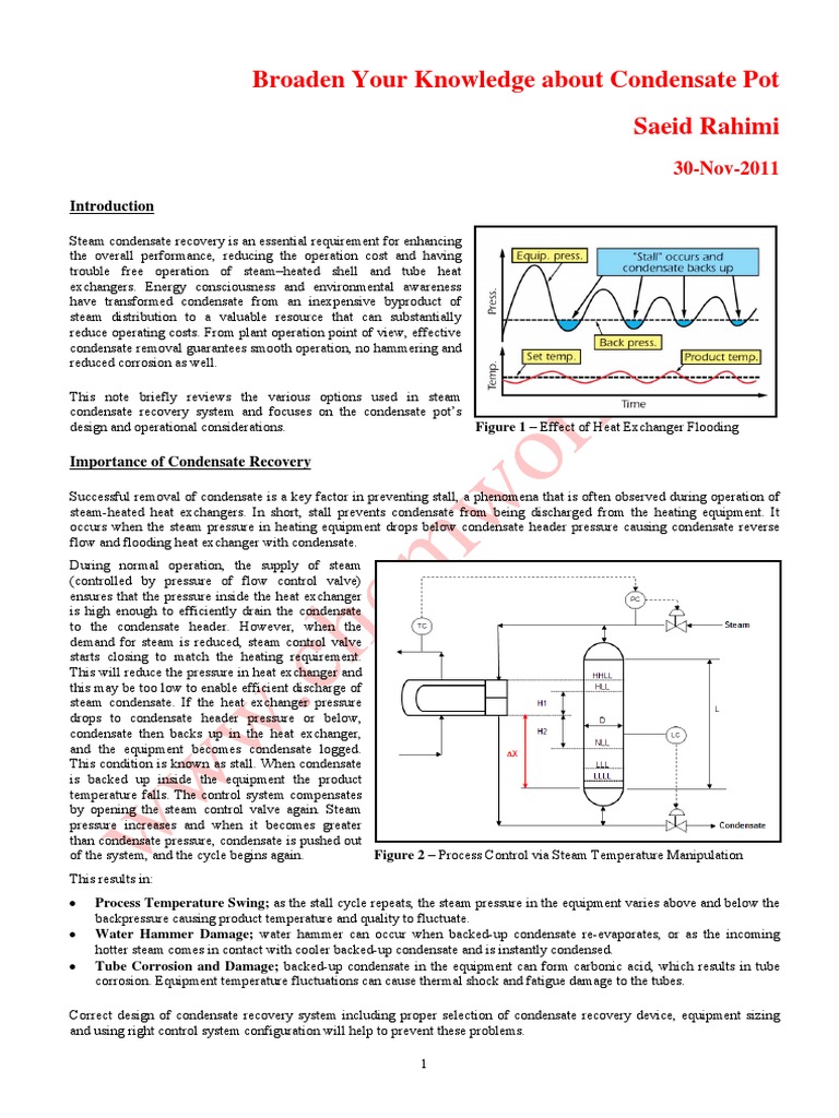 Condensate Pot | Heat Exchanger | Steam