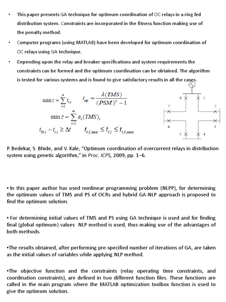 Optimal Coordination of Overcurrent Relays in Distribution Systems Using Hybrid Genetic ...
