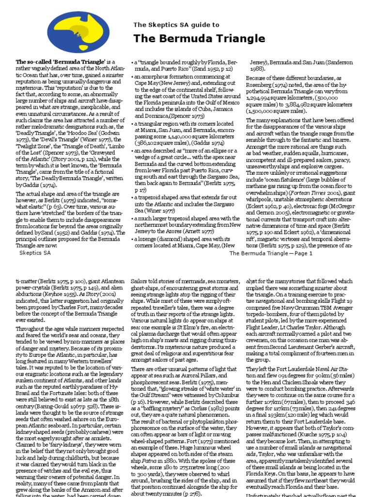 Bermuda Triangle: Myths and Facts | PDF