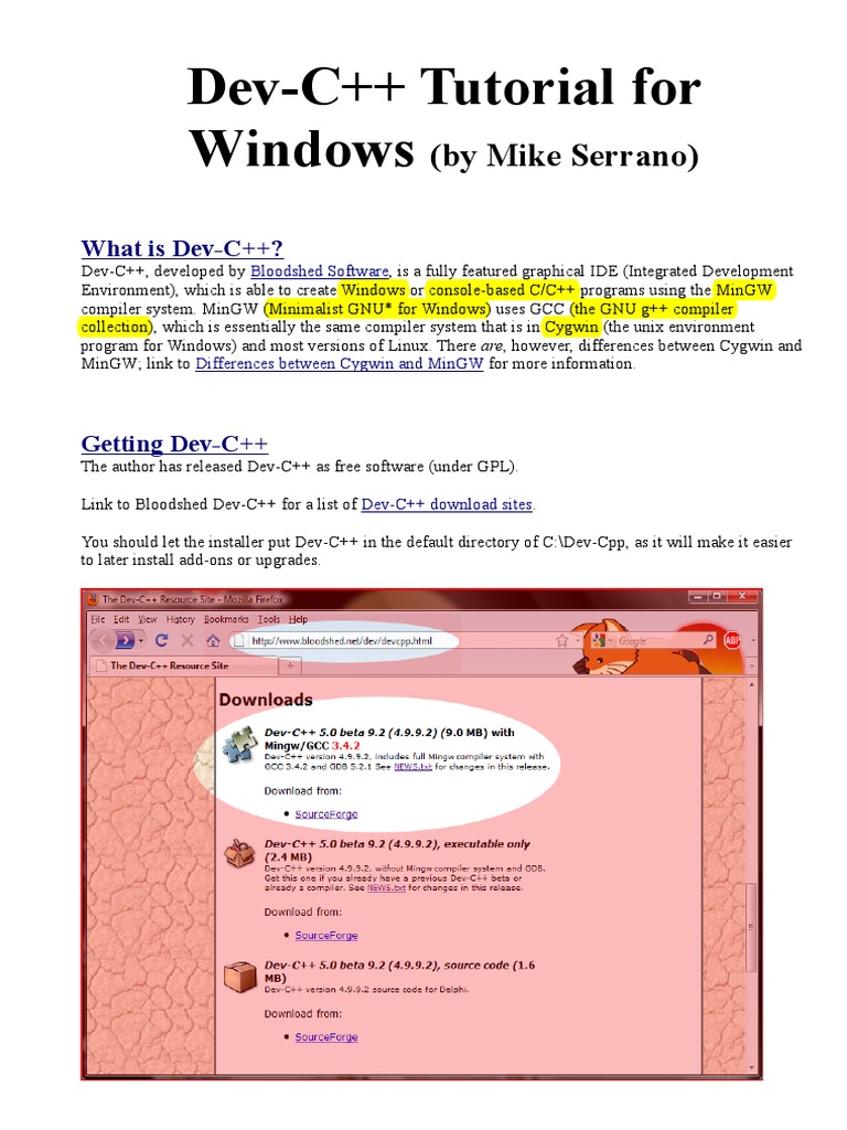 DevCpp Tutorial | PDF | System Software | Computer Engineering