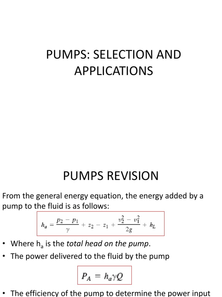 Pump Selection and Applications Guide | PDF | Pump | Piston