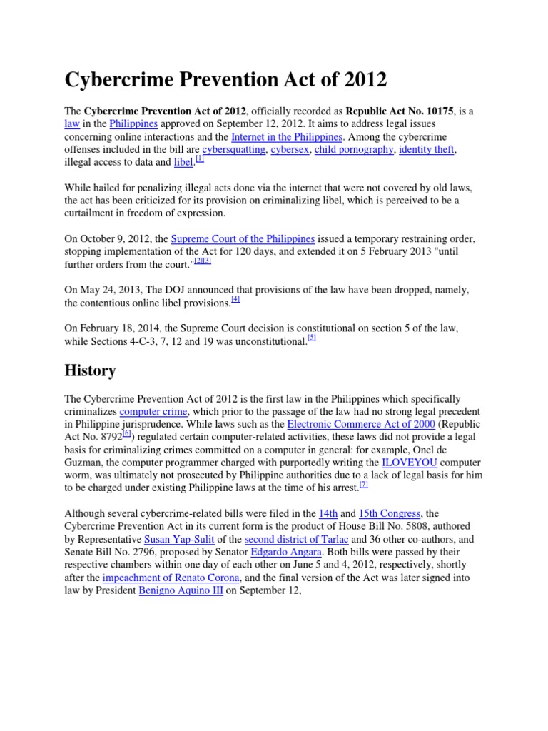 Overview of the Cybercrime Act 2012 | PDF | Common Law | Criminal Law