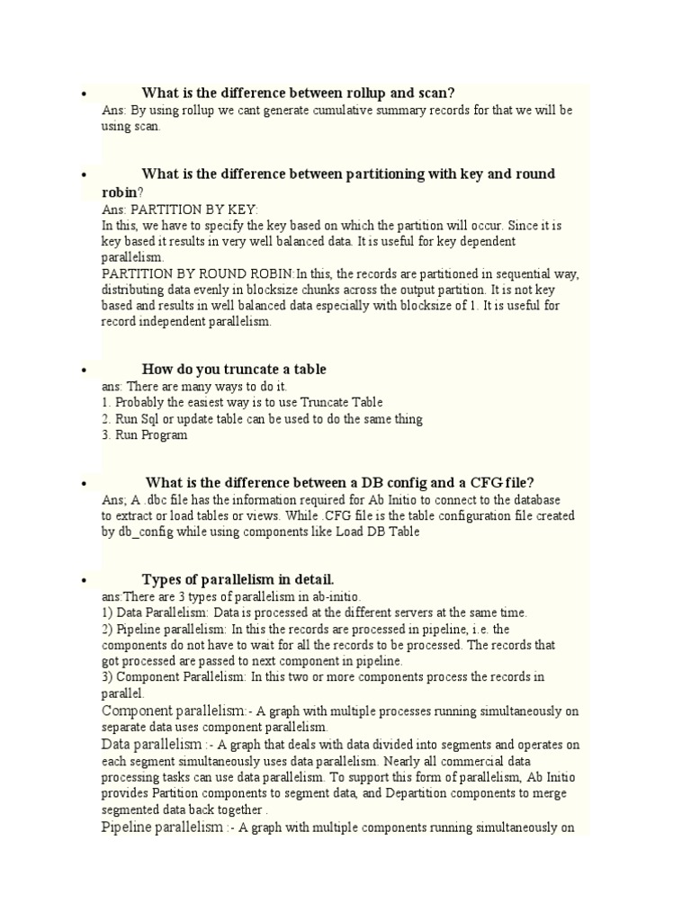 Abnitio Interview Question Pdf Parallel Computing Parameter Computer Programming 