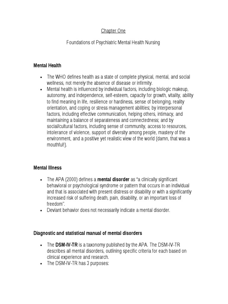 Lecture Notes For Mental Health Nursing Psych Nursing | PDF ...