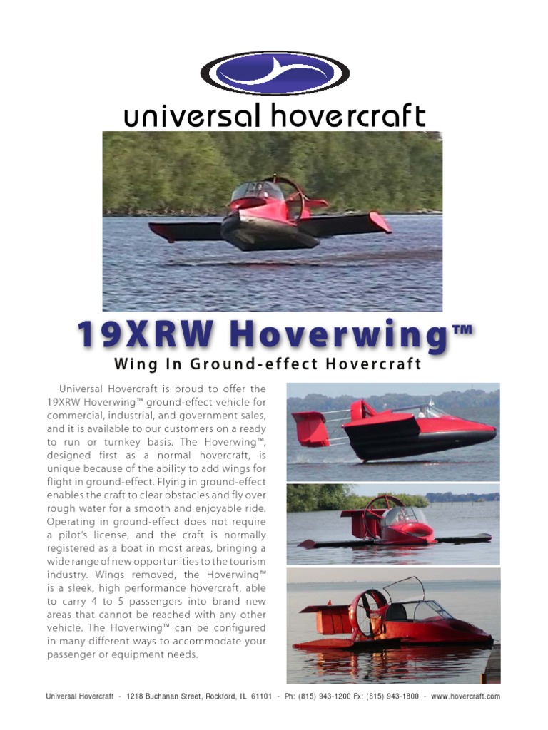 19XRW Hover wing: Wing In Ground-effect Hovercraft