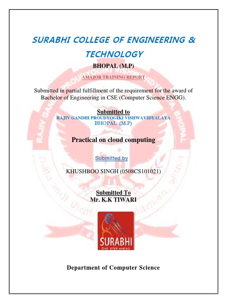 Surabhi College of Engineering & Technology: Practical On Cloud ...