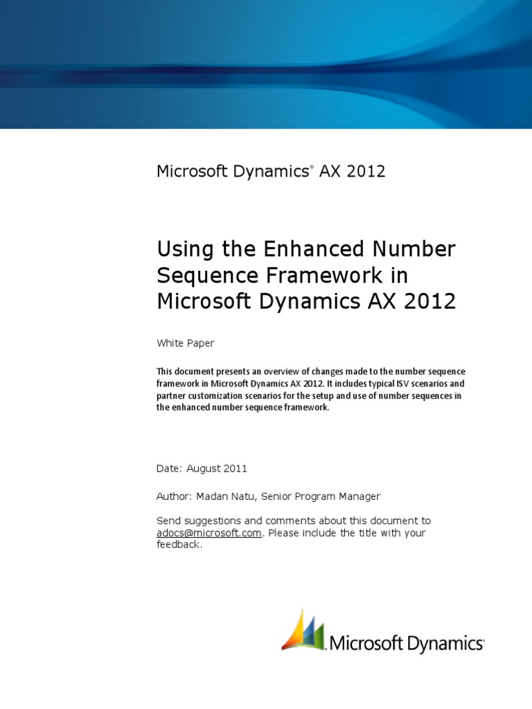 Number Sequence Framework in Microsoft Dynamics AX 2012 | PDF | Scope ...