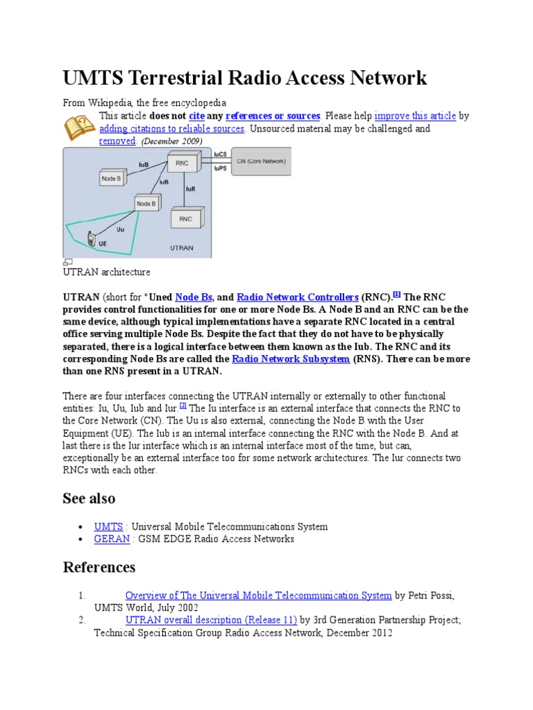 UMTS Terrestrial Radio Access Network | PDF | Telecommunications ...