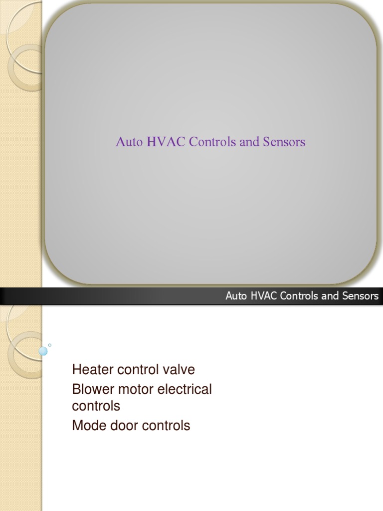Auto HVAC Controls and Sensors | PDF