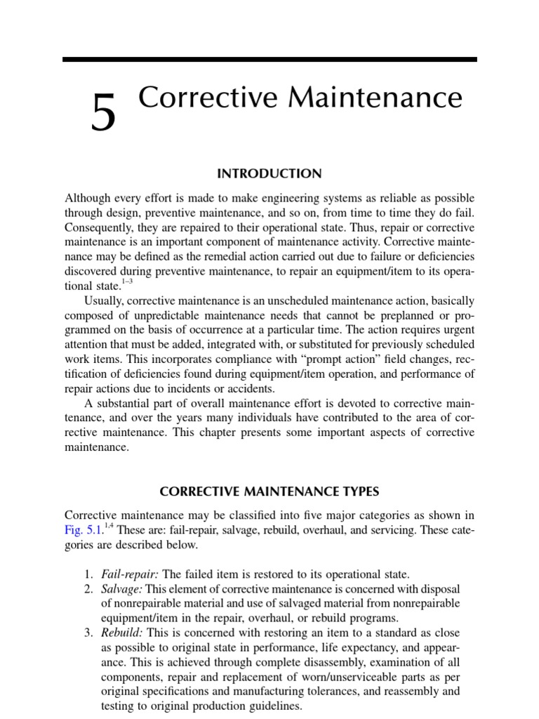 Corrective Maintenance