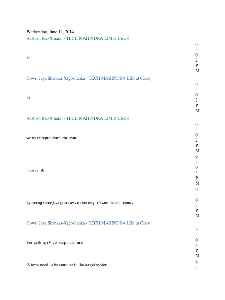 Aashish Rai-X (Aarai - TECH MAHINDRA LIM at Cisco) : Wednesday, June 11 ...