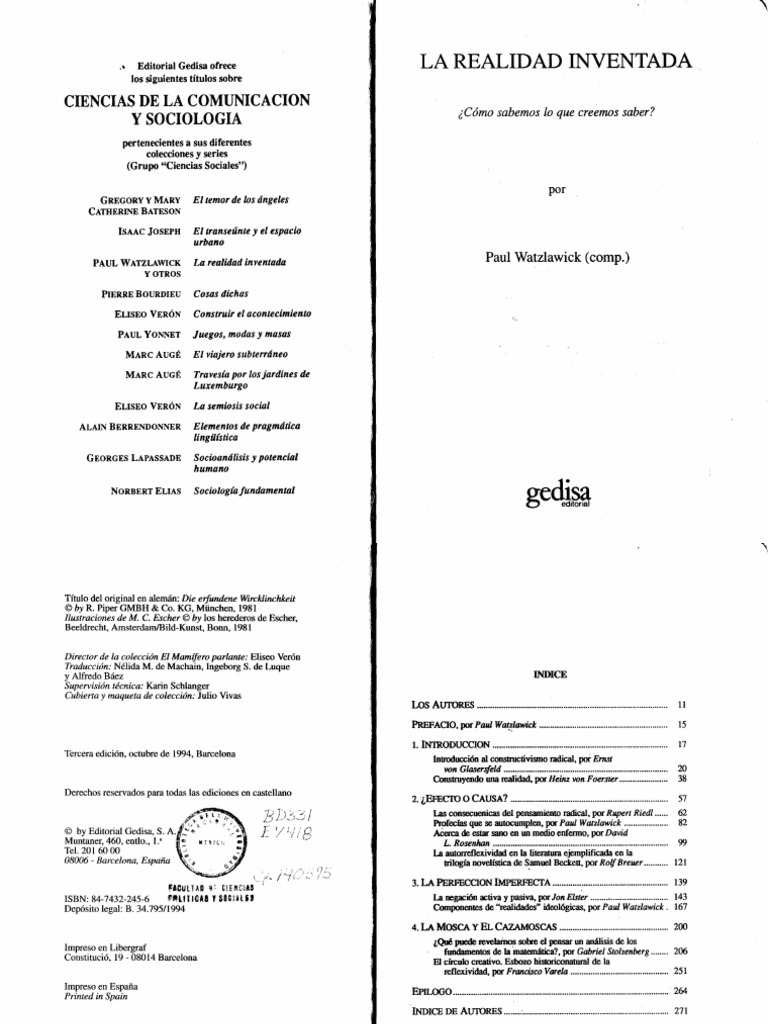 Von Glaserfeld - Introducción Al Constructivismo Radical | PDF