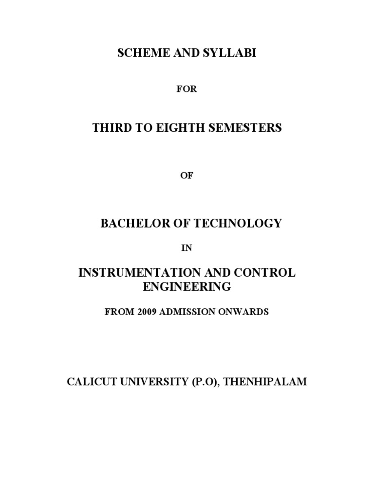 BTech Instrumentation & Control Syllabus | PDF | Amplifier | Bipolar ...