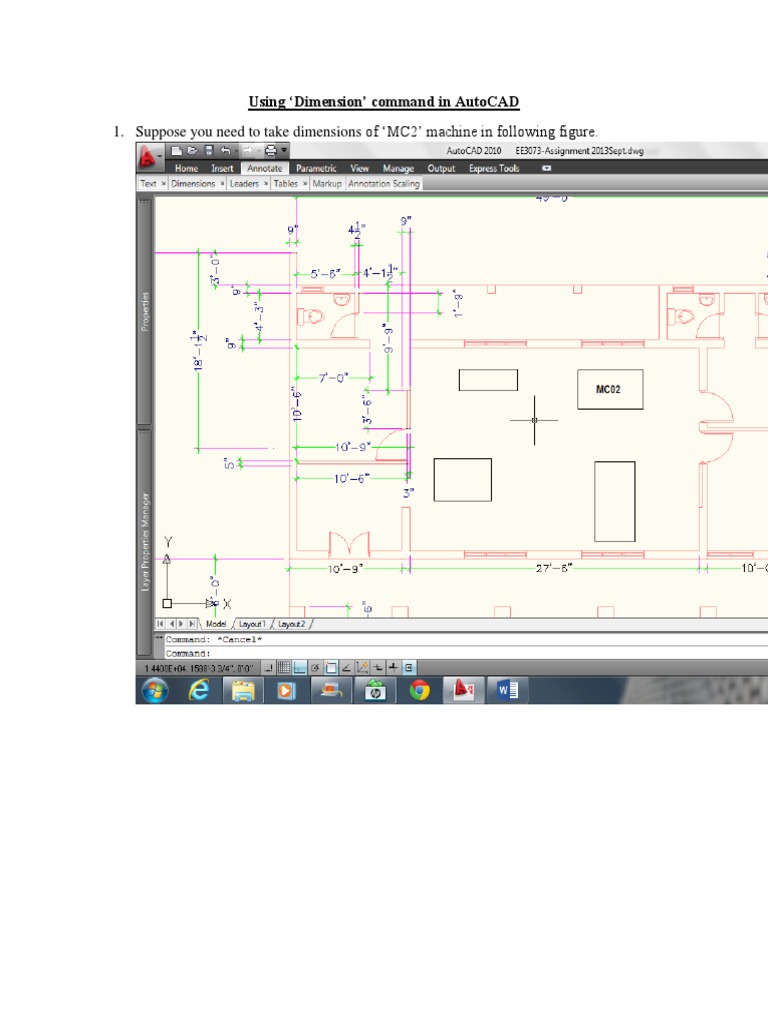 How To Use Dimension Command in AutoCAD | PDF | Computers