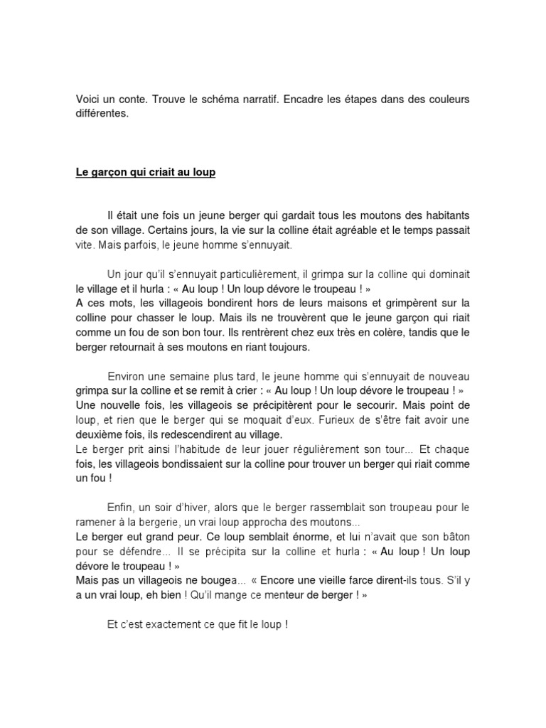 Le Garon Qui Criait Au Loup | PDF