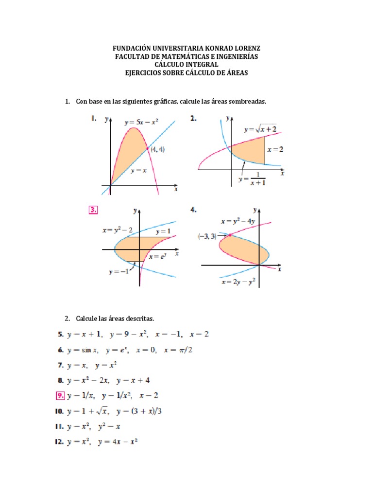 Ejercicios de Cálculo de Áreas | PDF | Enseñanza de matemática ...