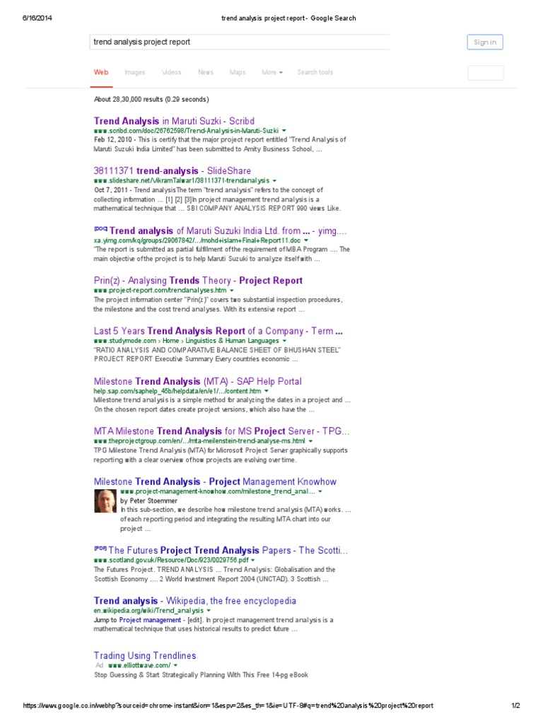 Trend Analysis Project Report - Google Search | PDF | Computing | Internet