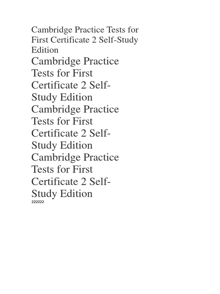 Cambridge B2 First Practice Tests | PDF